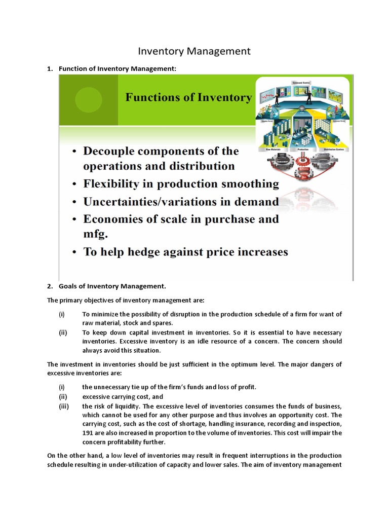 Function of Inventory Management | PDF | Inventory | Business Process