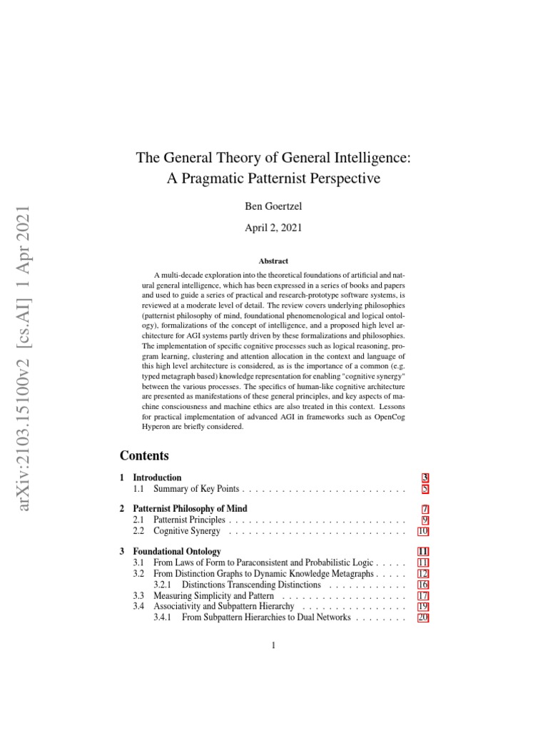 The General Theory of General Intelligence: A Pragmatic Patternist ...