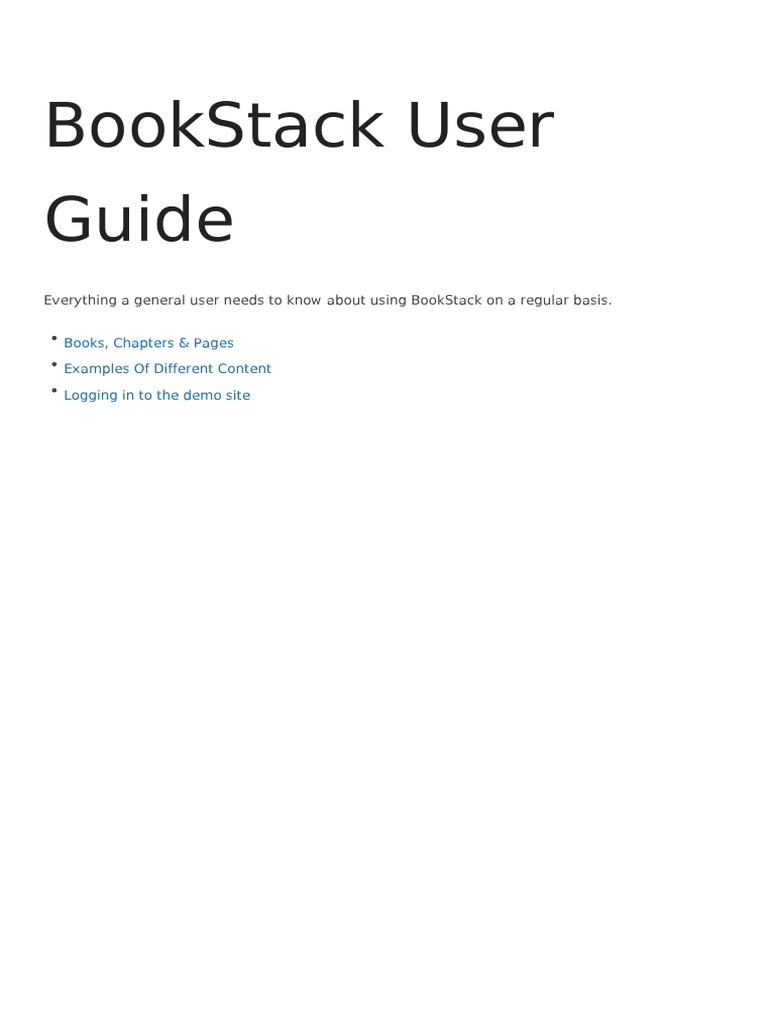 Bookstack User Guide | PDF | Login | Password