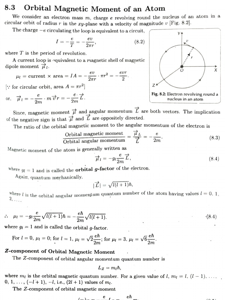 Orbital Magnetic Moment | PDF | Atomic Orbital | Scientific Theories