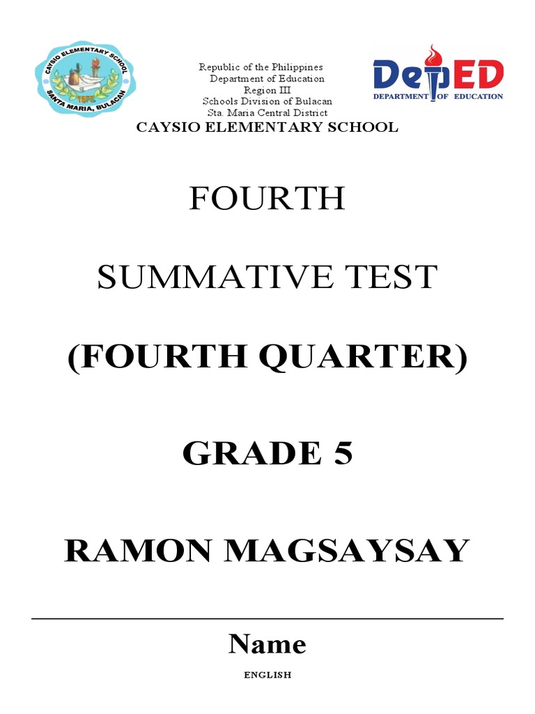 4th SUMMATIVE TEST 4th QUARTER | PDF | Constellation | Ptolemy