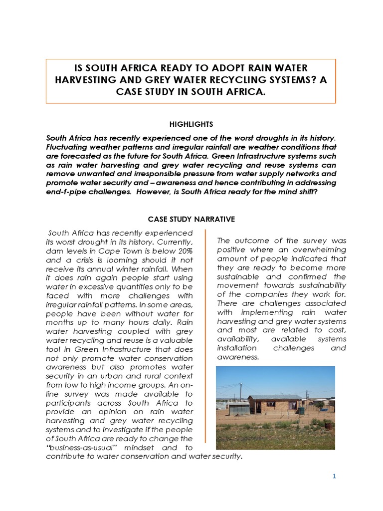 Case Study Grey and Rain Water Systems | PDF | Green Infrastructure ...