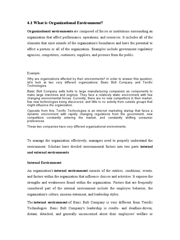 What Is Organizational Environment | PDF | Employment | Leadership