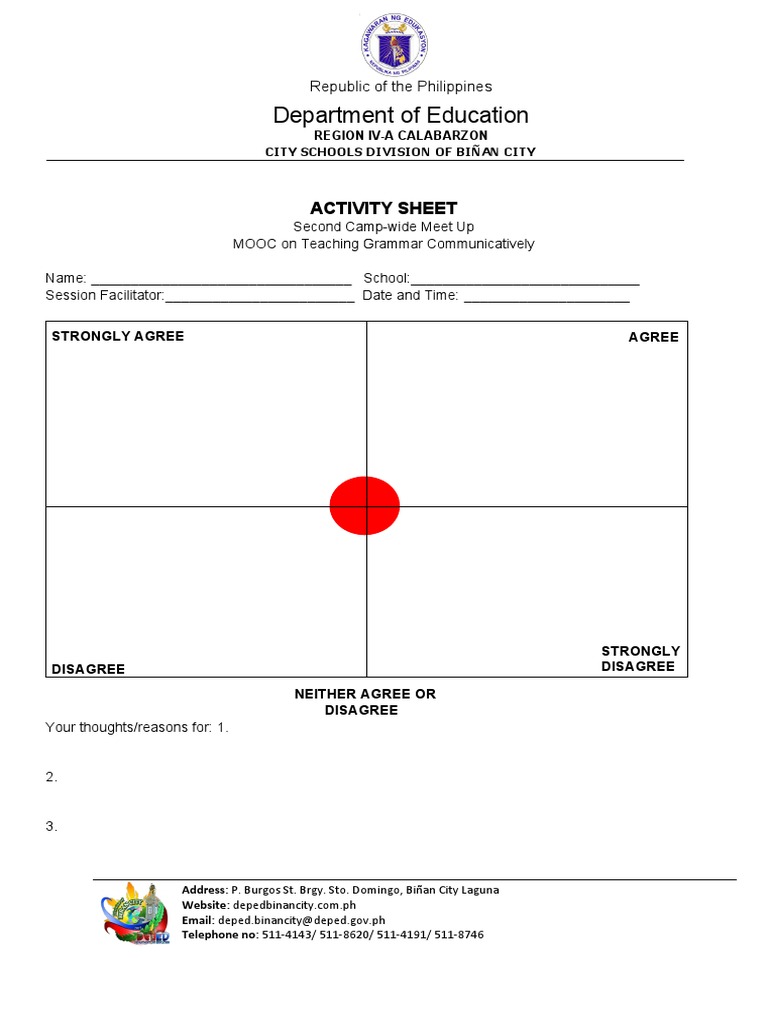 Department of Education: Activity Sheet | PDF