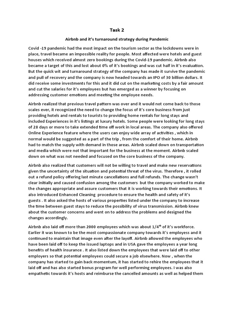Task 2 | PDF | Airbnb | Layoff