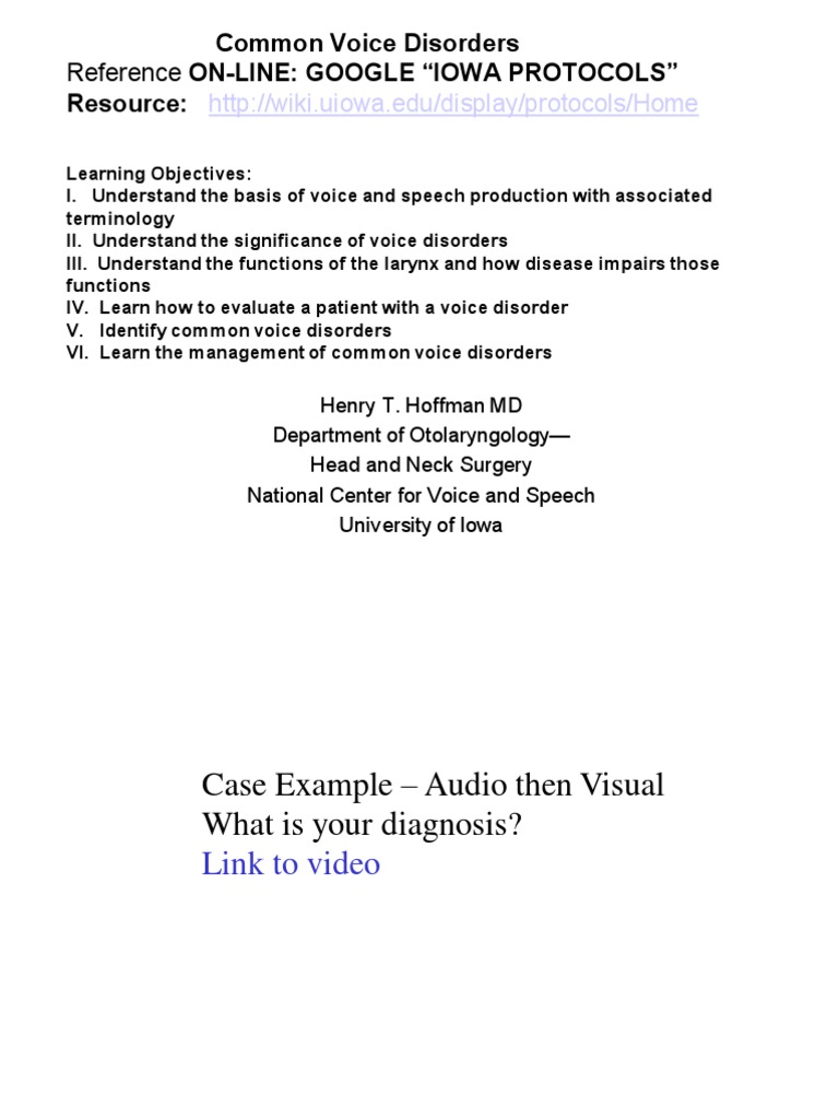 Common Voice Disorders | PDF