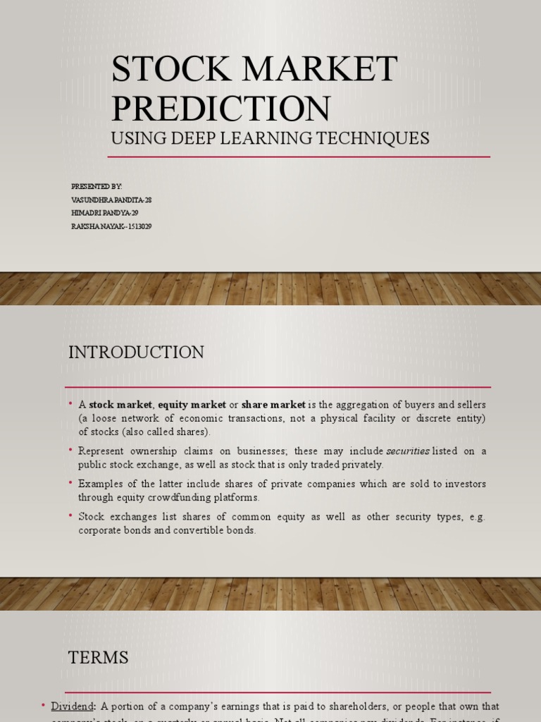Stock Market Prediction with Deep Learning | PDF | Stock Market | Stocks