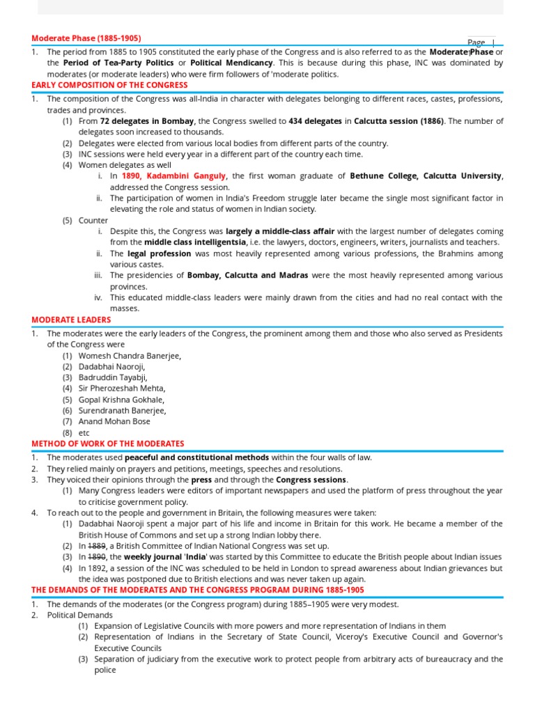 Modern History - U06 - CH03 - Moderate Phase - CH04 - Rise of ...