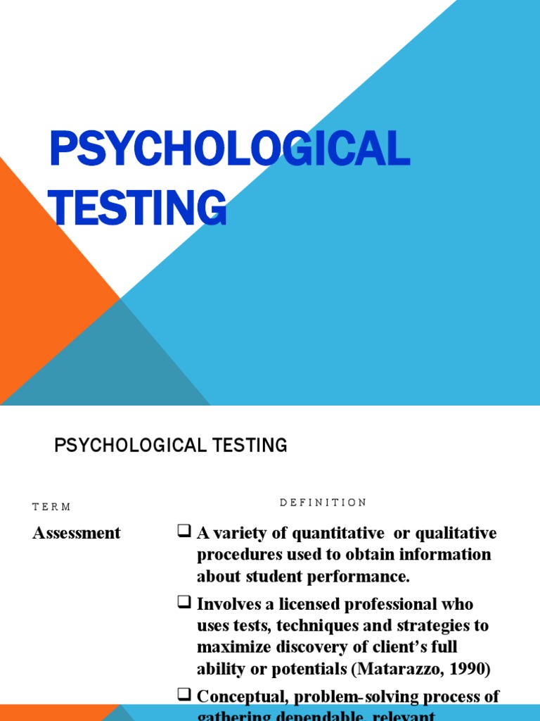 Understanding Psychological Testing Methods | PDF | Psychological ...