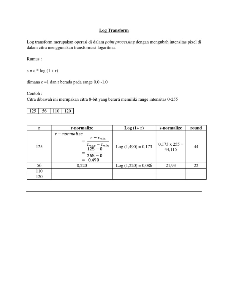 Tutorial - Log Transform Dan Power Law Transform | PDF