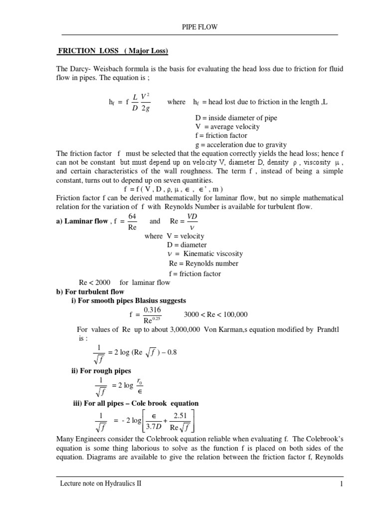 Pipe Flow Additional | PDF | Motion (Physics) | Applied And ...