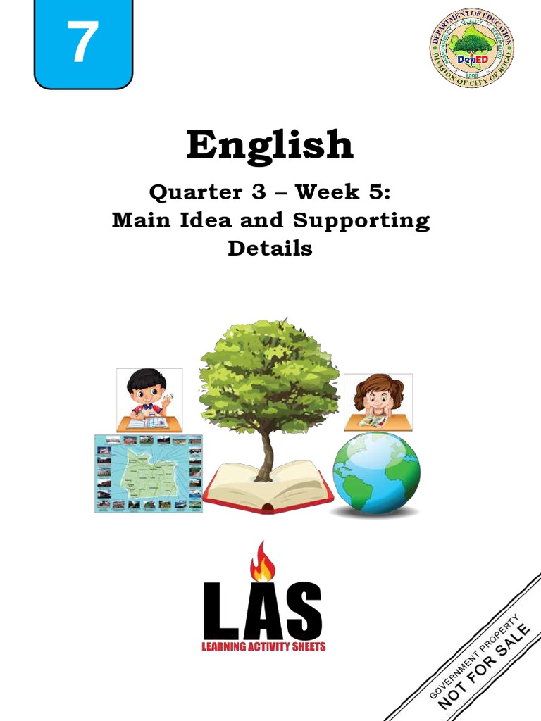 English: Quarter 3 - Week 5: Main Idea and Supporting Details | PDF | Foods