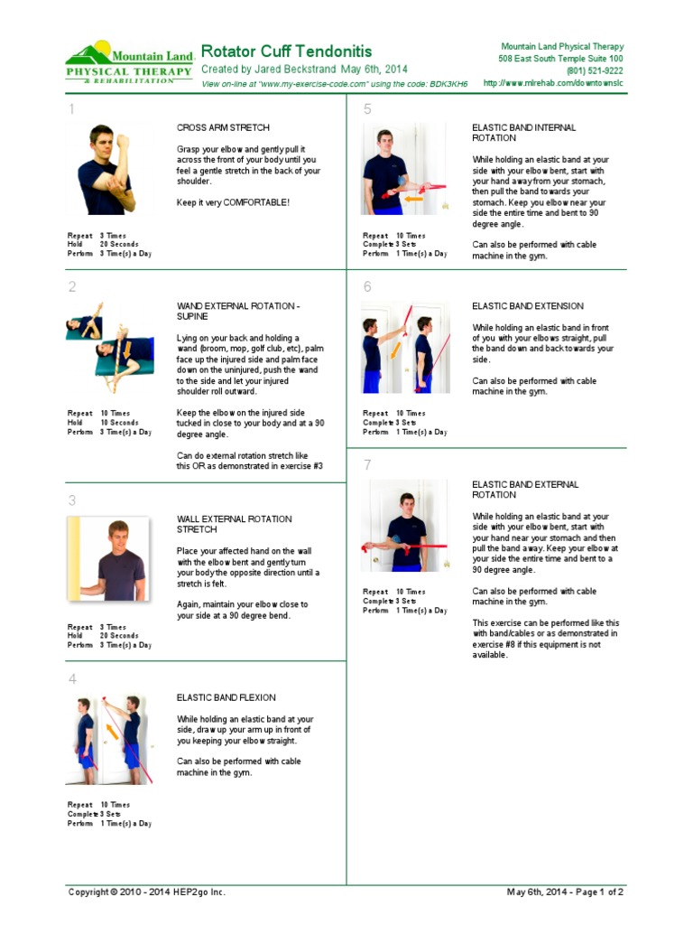 Best Exercises For Rotator Cuff Tendonitis | PDF | Elbow | Anatomical ...