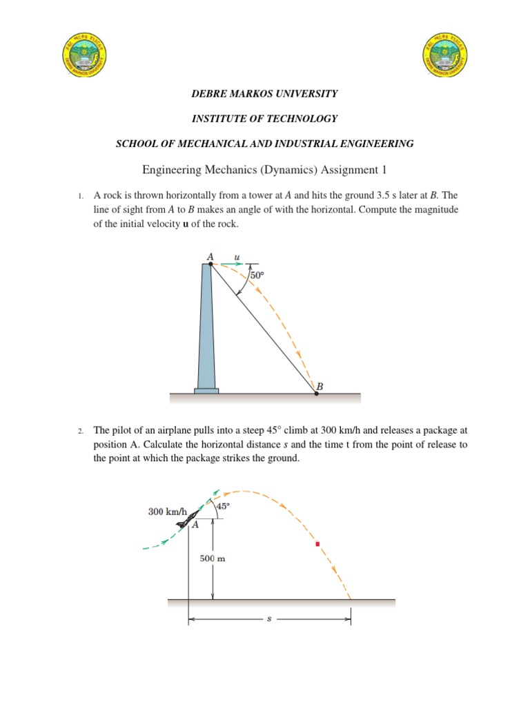 Engineering Mechanics (Dynamics) Assignment 1 | Download Free PDF | Acceleration | Velocity