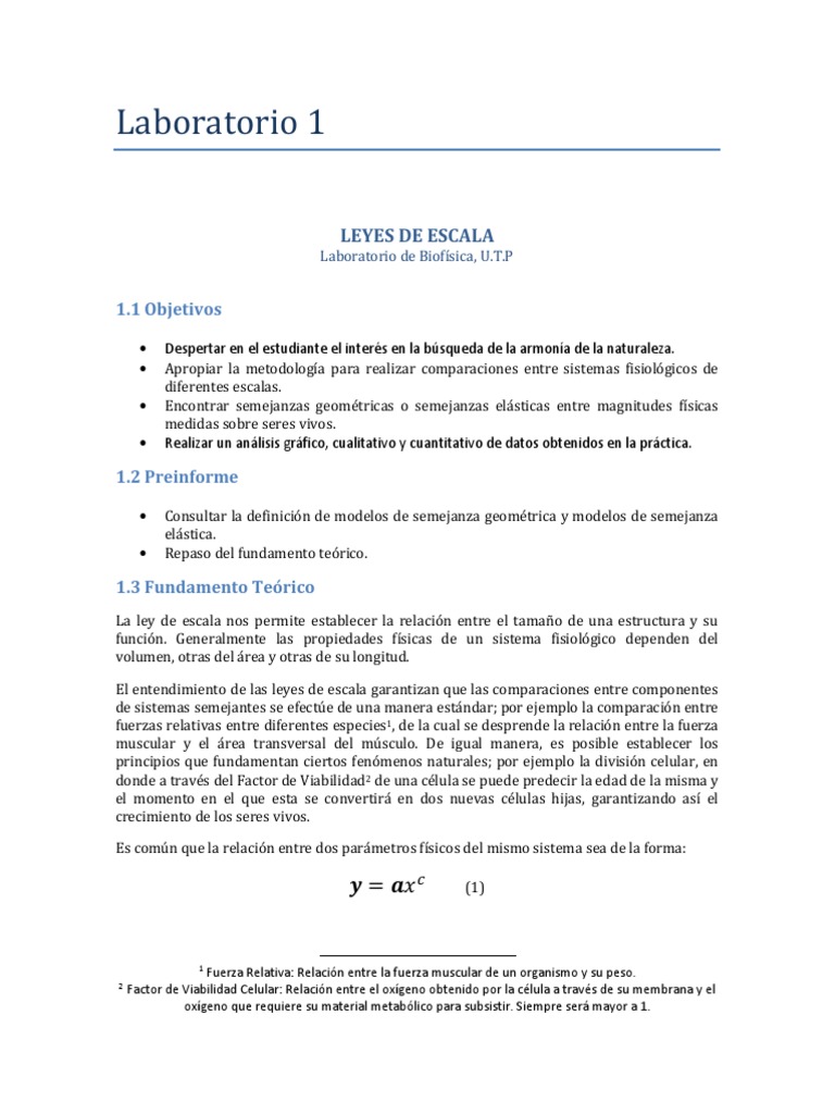 Laboratorio 0 (Ley de Escala) | PDF | Biología Celular) | Músculo