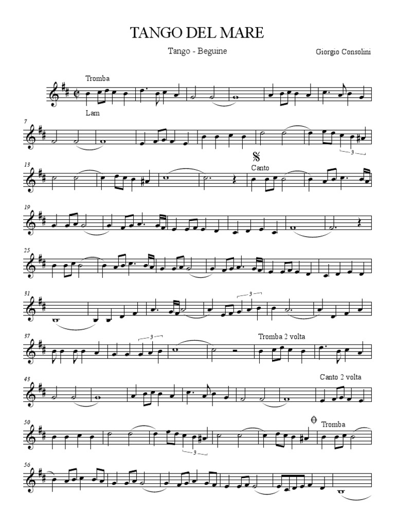 Tango del Mare: Partitura y Notas | PDF