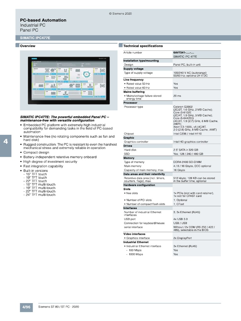 Simatic Ipc477e | PDF
