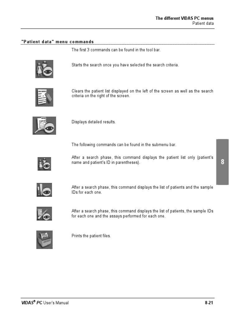 Biomerieux Vidas PC - User Manual (001-294) (177-233) | PDF | Menu ...