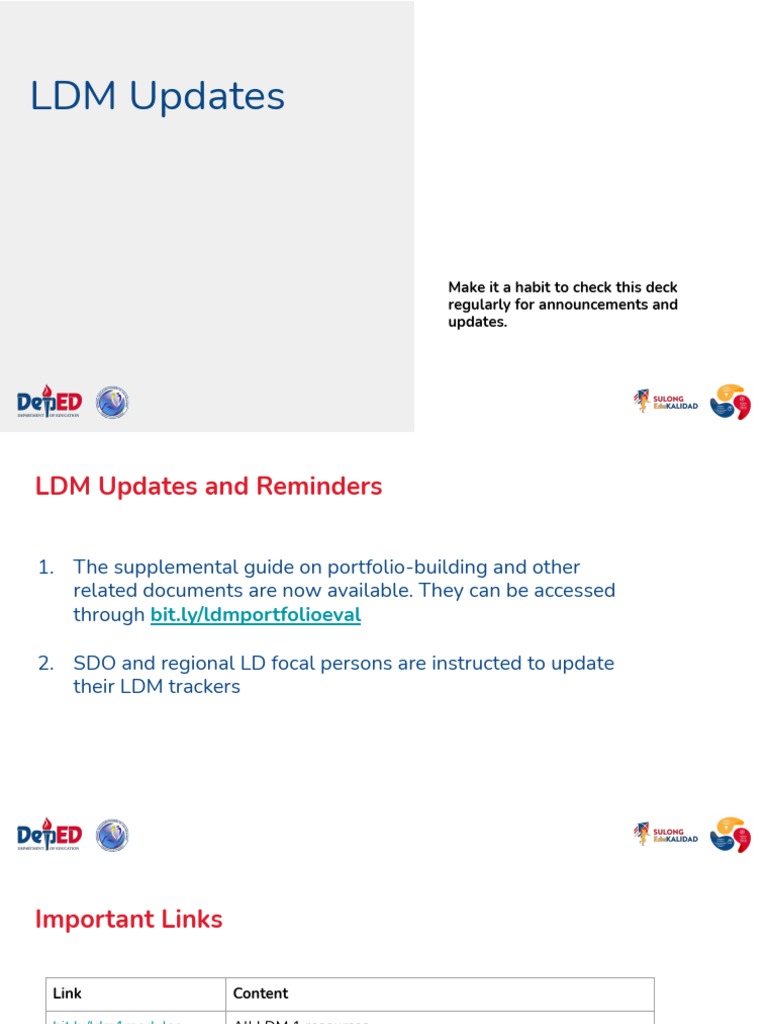 LDM Updates and Resources Guide | PDF | Cognition | Learning