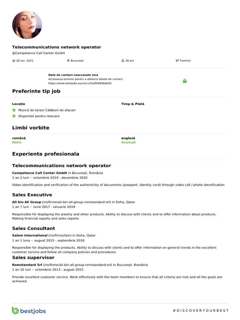 Preferinte Tip Job: Telecommunications Network Operator | PDF | Applications Of Cryptography ...