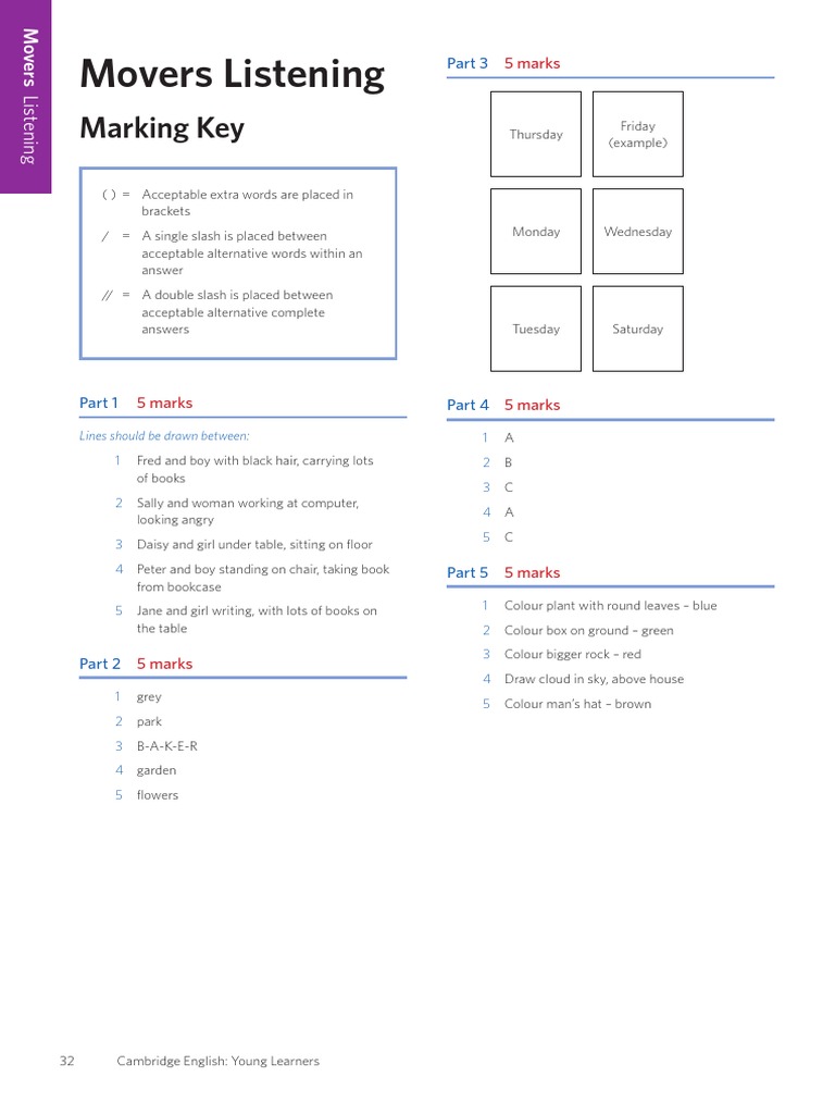YLE Startes, Movers and Flyers.-33-36 | PDF