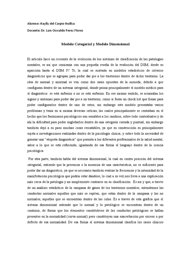 Modelo Categorial y Modelo Dimensional - Haylly Del Carpio | PDF ...