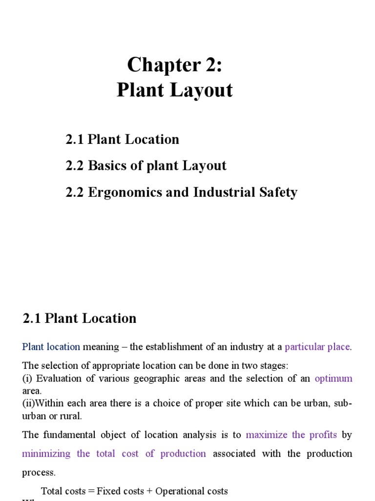 CH 2 Plant Layout | PDF | Human Factors And Ergonomics | Business