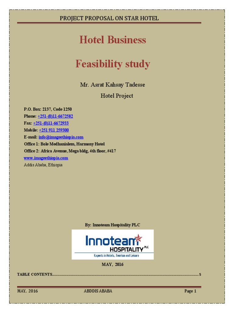 Hotel Bussiness Project Proposal | PDF | Tourism | Consumer Behaviour