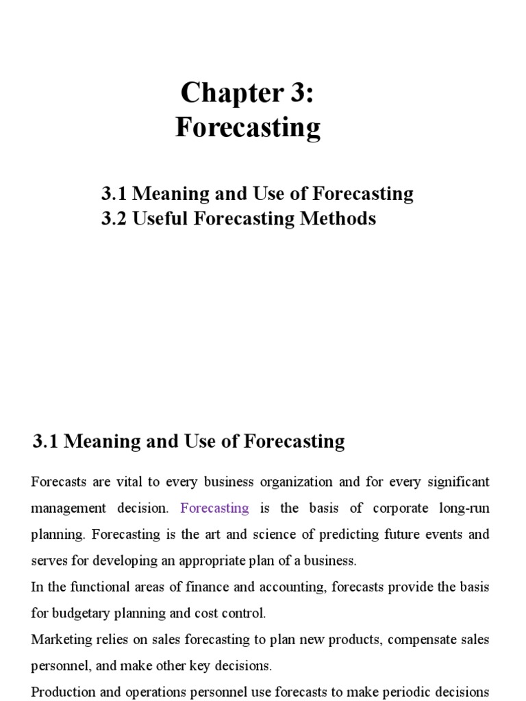 CH 3 Forecasting | PDF | Forecasting | Time Series