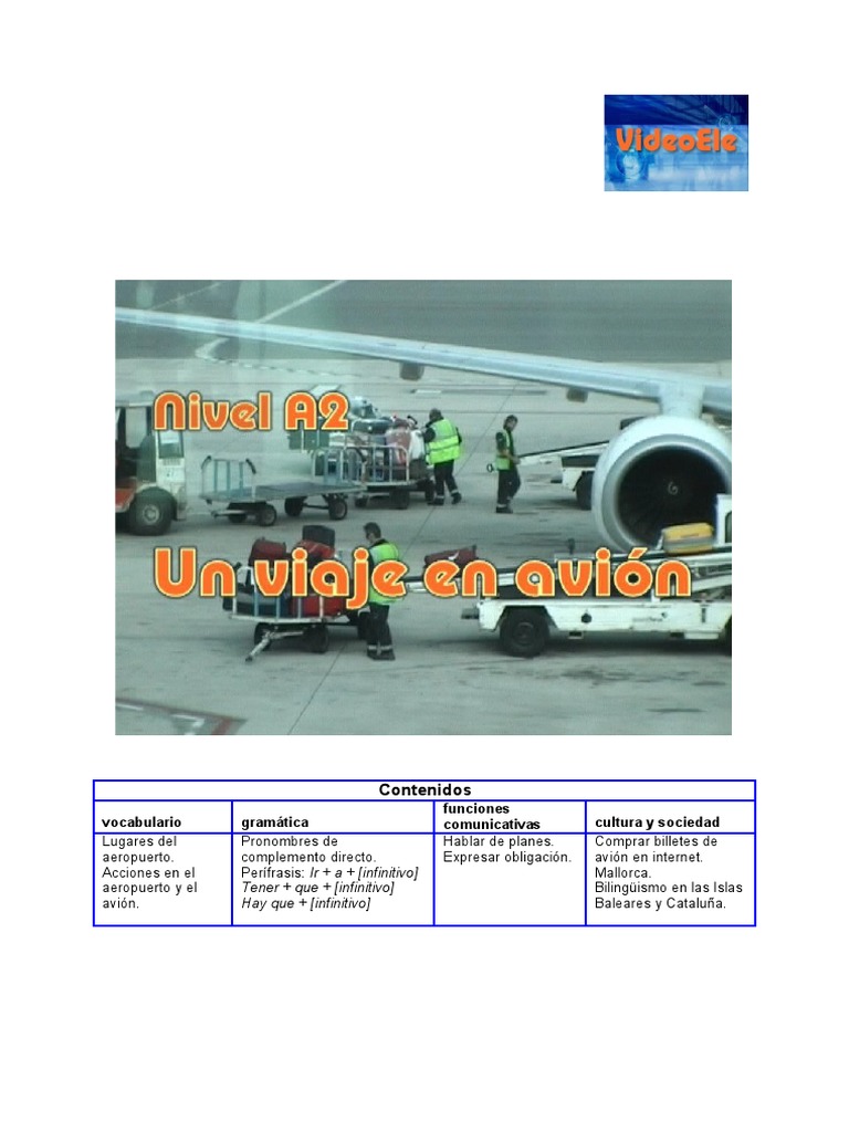 A2 Un Viaje en Avion Actividad | PDF | Aeropuerto | Auxiliar de vuelo