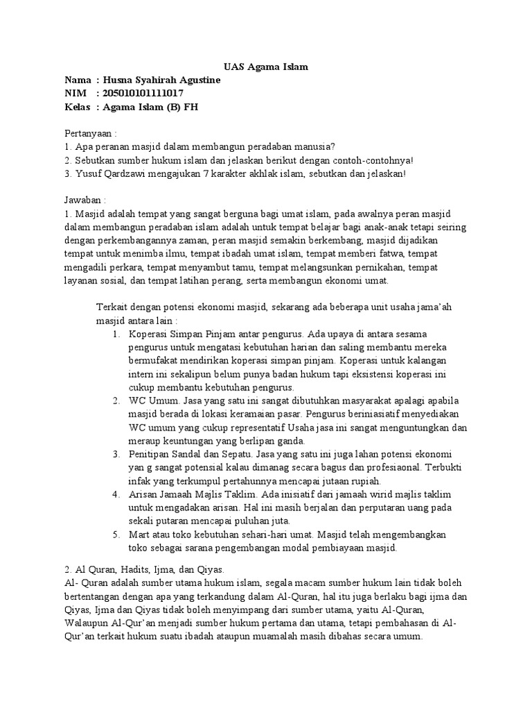 Peranan Masjid dalam Membangun Peradaban Manusia | PDF