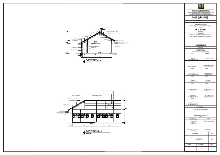 Shop Drawing: Potongan A - A | PDF