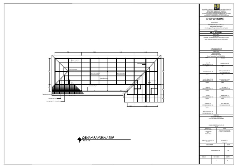 Shop Drawing: Denah Rangka Atap | PDF