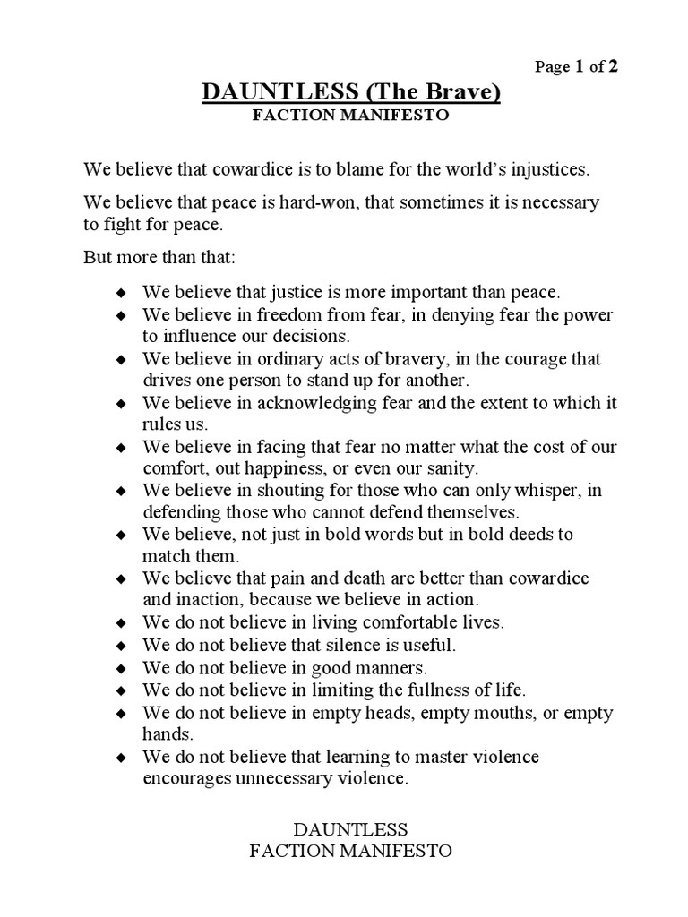 Dauntless Manifesto Quote