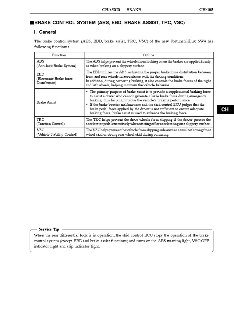 Brake Control System (Abs, Ebd, Brake Assist, TRC, VSC) 1. General ...