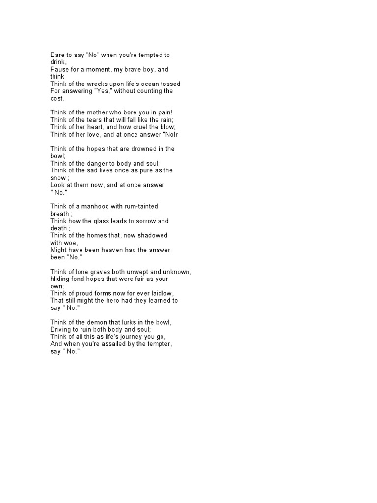 Dare To Say No | PDF