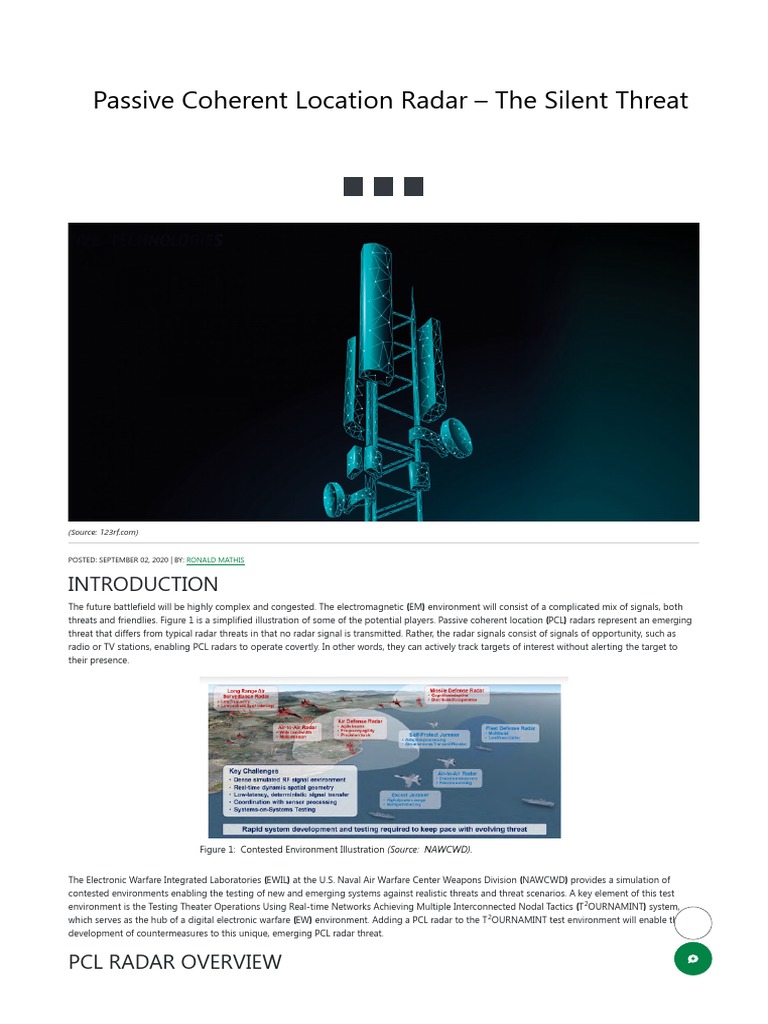 Passive Coherent Location Radar - The Silent Threat DSIAC | PDF | Radar ...