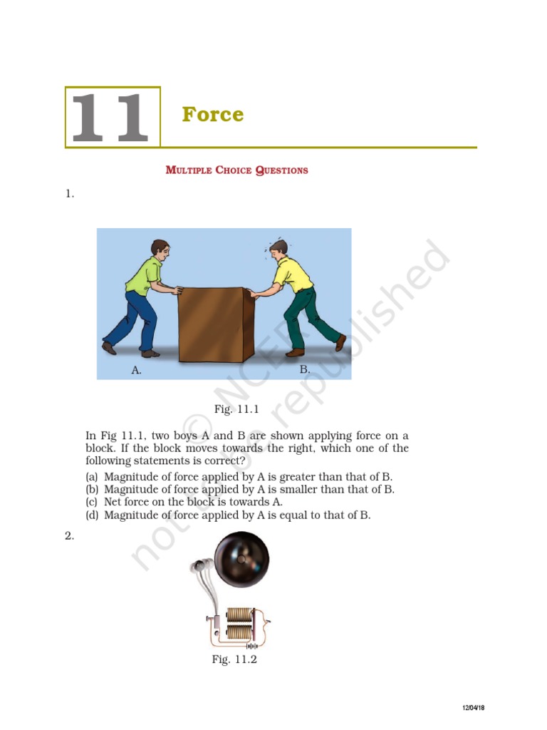 Class 9 Science Exemplar Force and Pressure | PDF | Gravity | Force