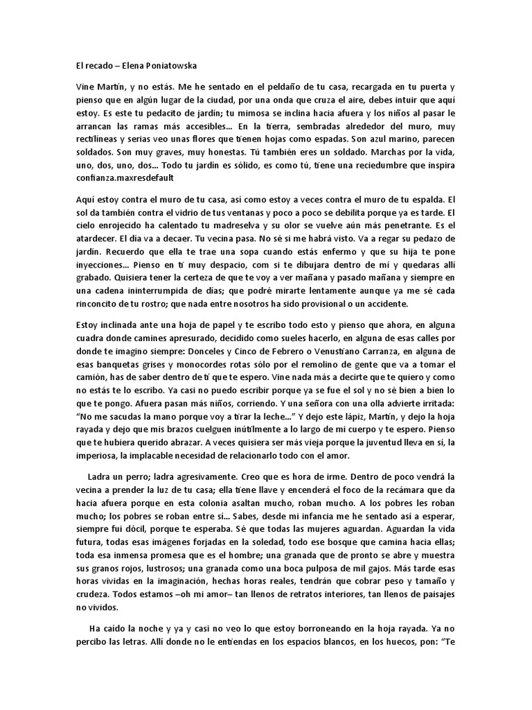 El recado de Elena Poniatowska | PDF | Arte