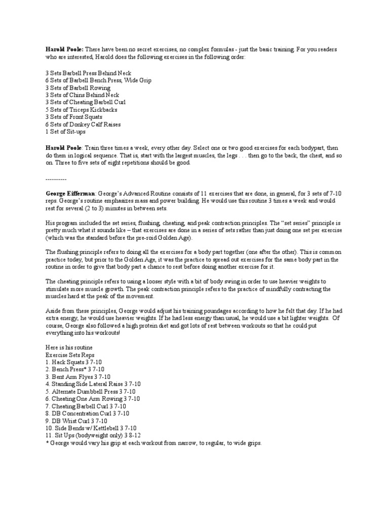 Challenging Conventional Wisdom: Bodybuilding Routines and Advice from ...