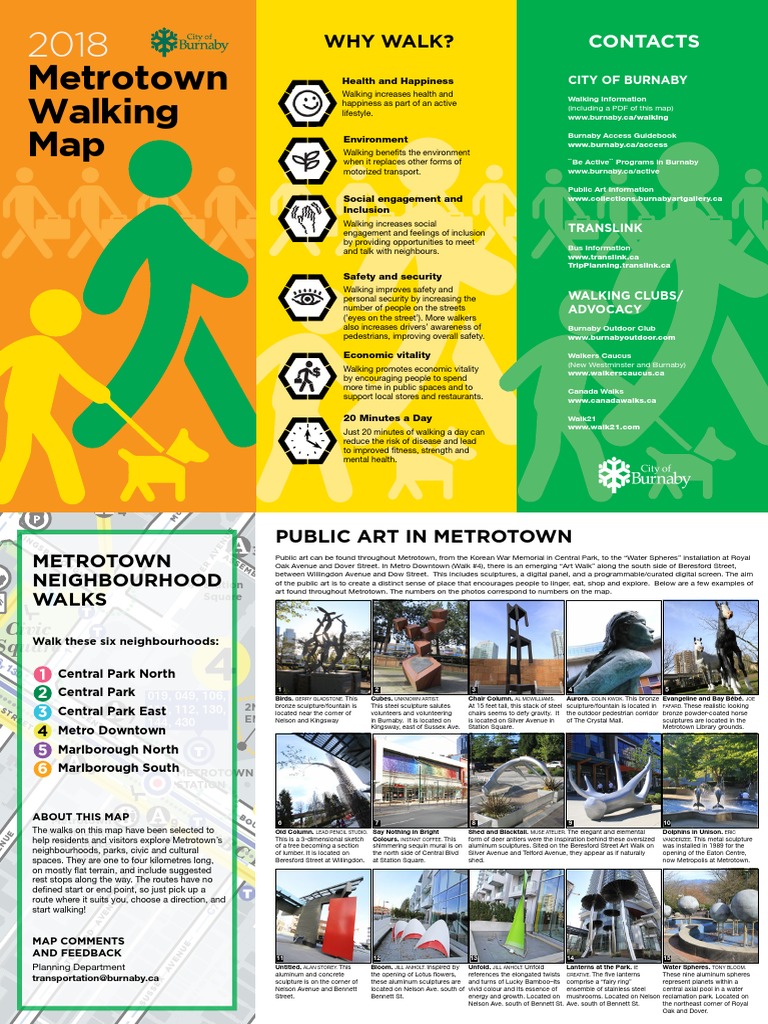 Metrotown Walking Map | Download Free PDF | Transport | Nature