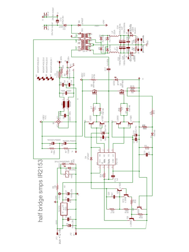 Smps Half Bridge 2153 Irfp460 Smps Plain Schematic | PDF | Business
