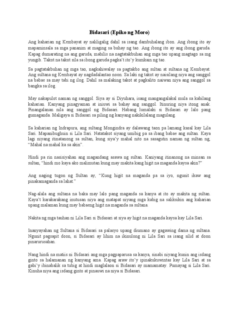 Epic - Bidasari | PDF