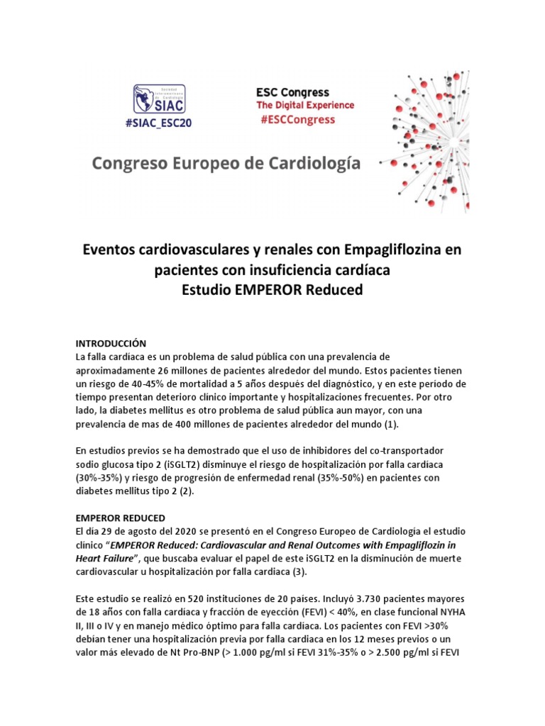 Emperor HF Reduced | PDF | Especialidades Medicas | Medicina CLINICA