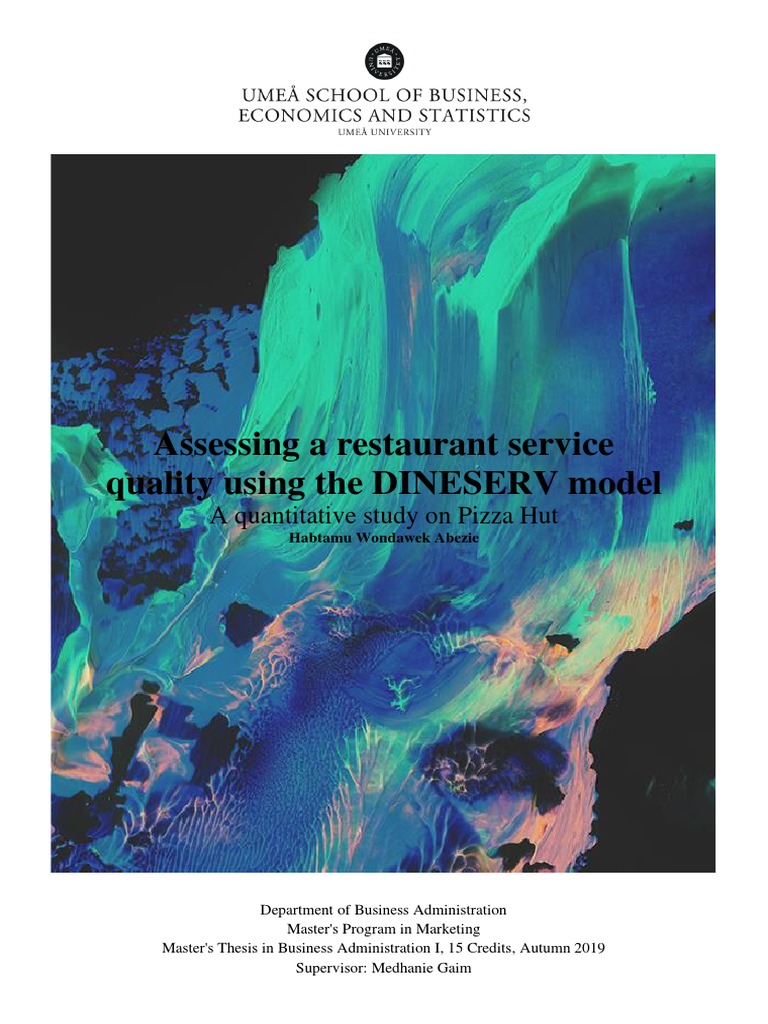 Assessing A Restaurant Service Quality Using The DINESERV Model | PDF ...