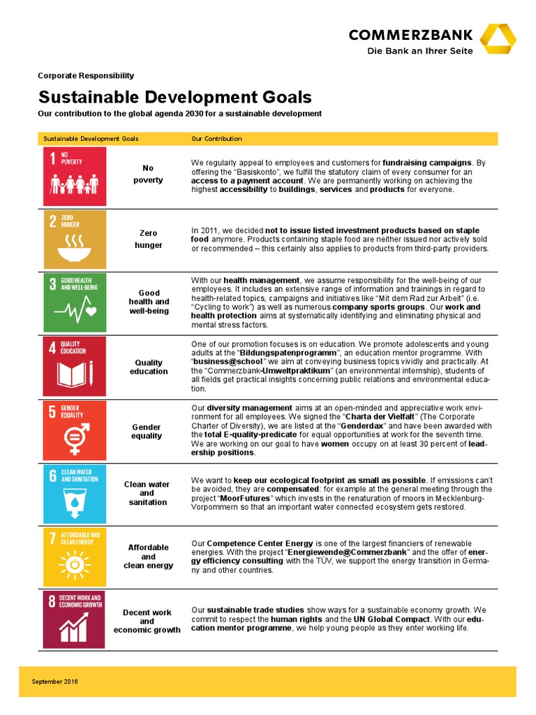 Twopager Sustainable Development Goals en | PDF | Sustainability ...