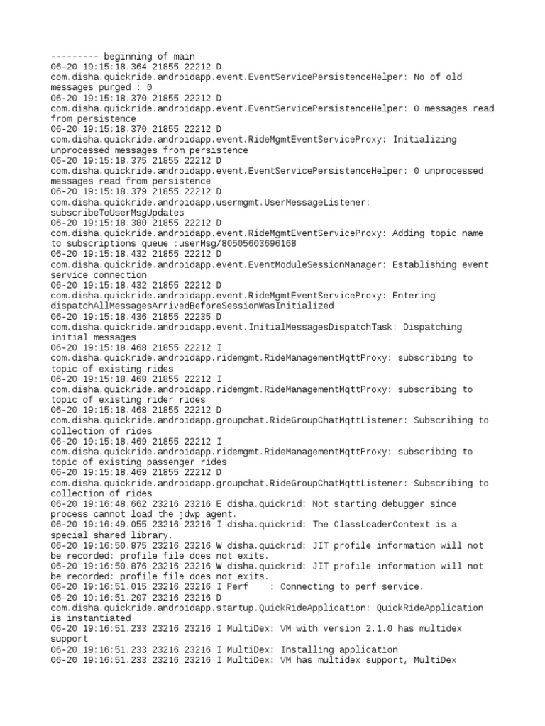 QuickRide Logcat | PDF | Software | Software Engineering