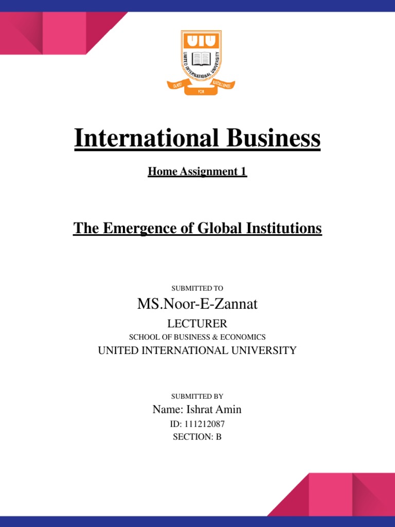 The Emergence Of Global Institutions Pdf World Trade Organization