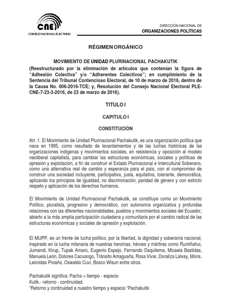 Significado y Régimen de Pachakutik | PDF | Alcalde | Democracia