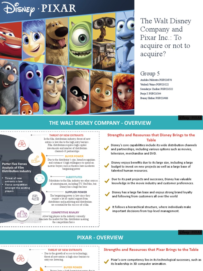 The Walt Disney Company and Pixar Inc.: To Acquire or Not To Acquire ...